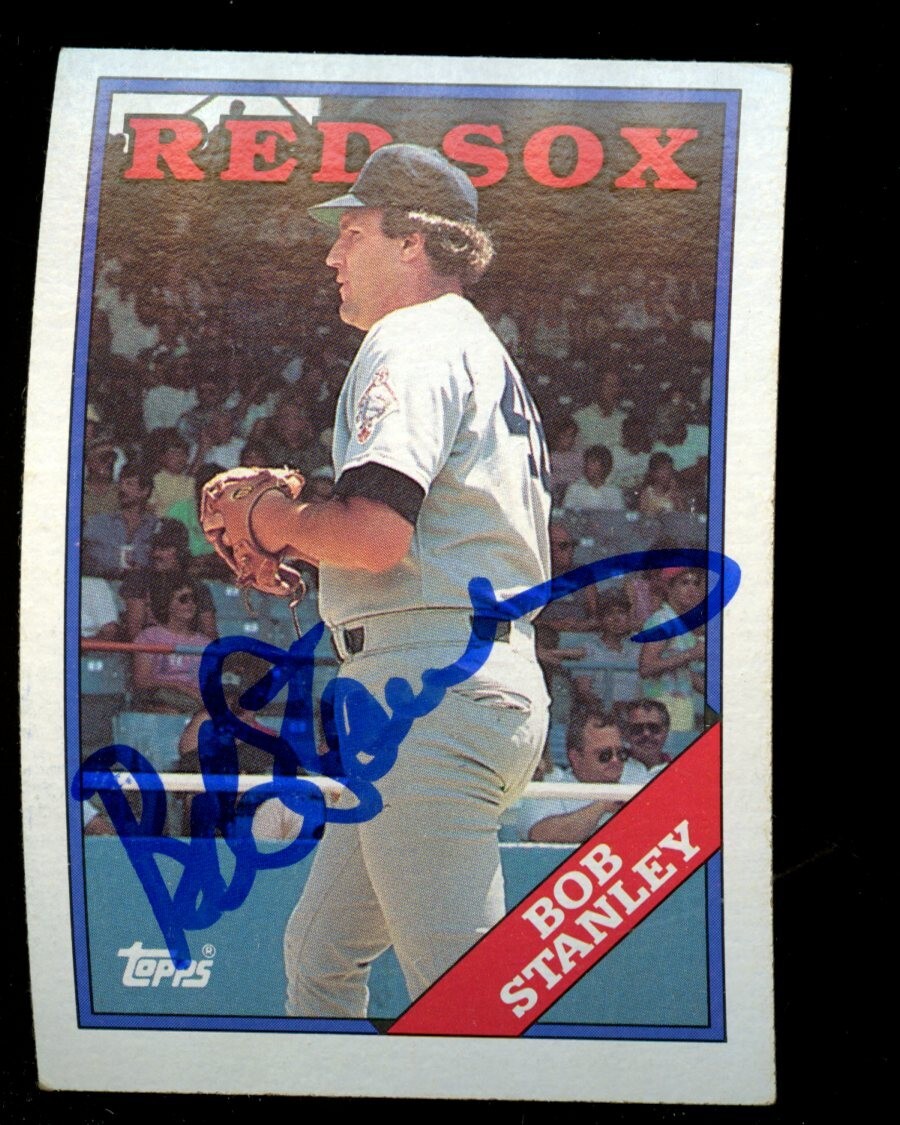 1988 Topps Bob Stanley Red Sox Autograph Vintage IP Signed Card Blue ...