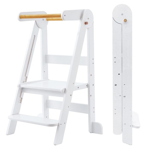 Foldable Toddler Tower 95% Preassembled Kitchen Stool Helper Folding ...