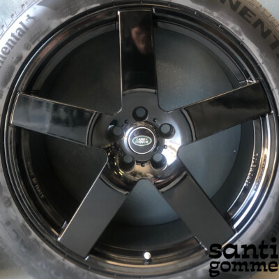 5 CERCHI + CAPS LAND ROVER DEFENDER 9 X 22 " FONDMETAL NERO LUCIDO ...