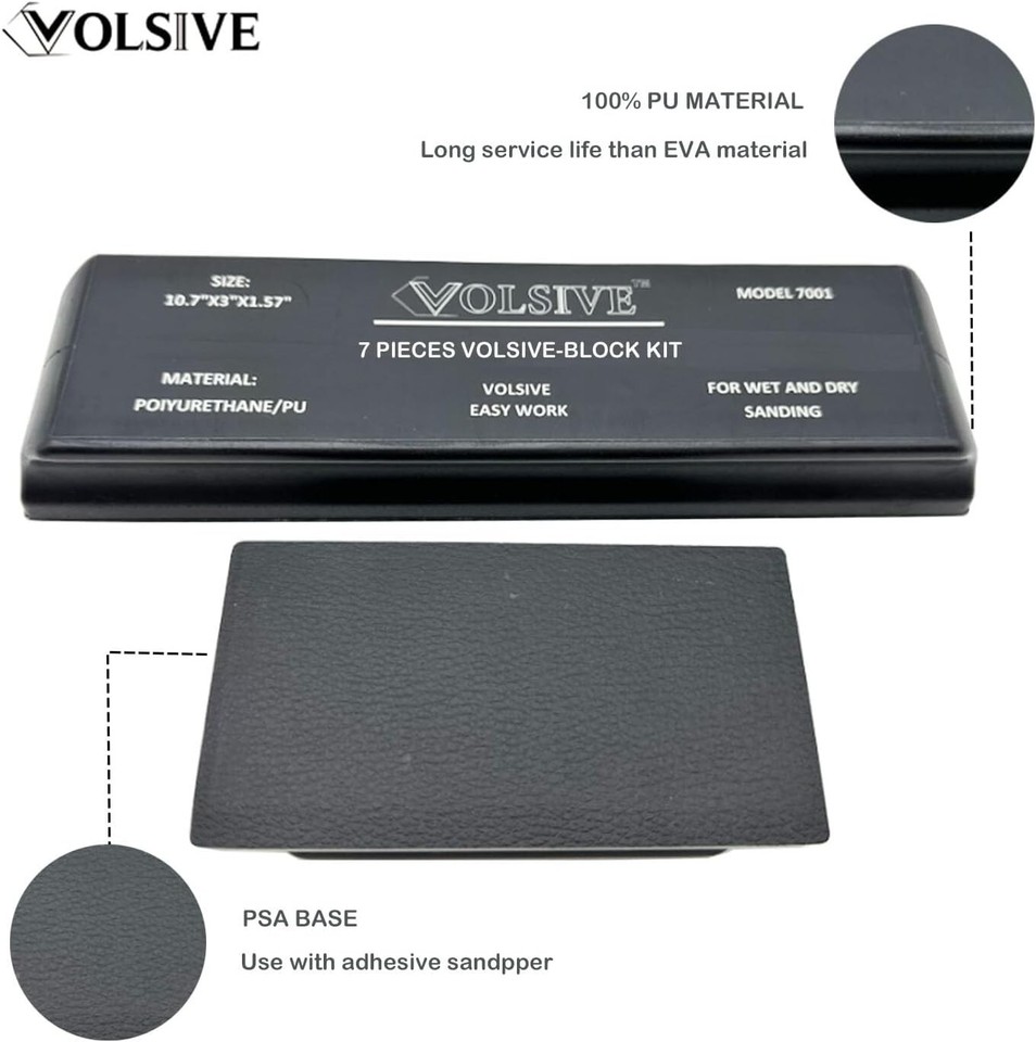 Hand Sanding Block Set Of 7,PSA Base Auto Body Sanding Block Kit With ...