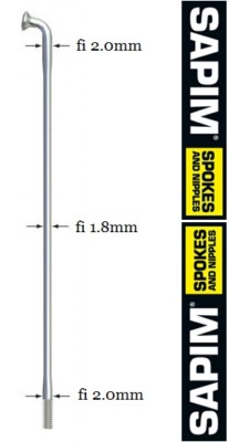 sapim race spoke 14g inox 18/8 double butted belgium any size silver 2. ...