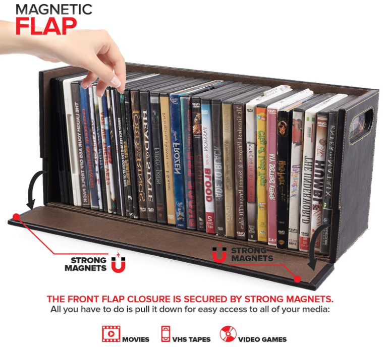 Stock Your Home DVD Storage Box, Movie Shelf Organizer for Blu-Ray ...