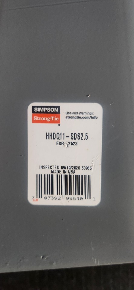 Simpson Strong-Tie HHDQ11-SDS2.5 15-1/8-Inch Holdown With Screws | eBay