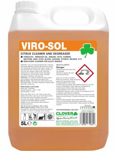 Virosol Viro-sol Citrus Based Fast Acting Cleaner Degreaser 750ml 5L ...