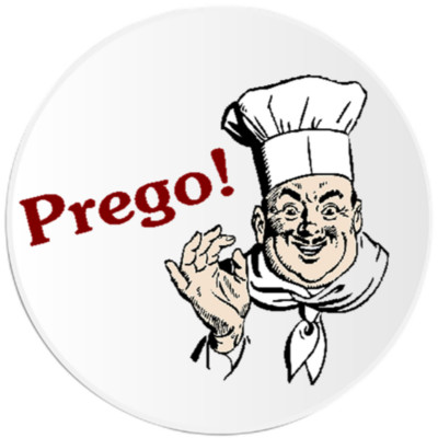 Prego - 100 Pack Circle Stickers 3 Inch - Italian Italy Chef Cook ...