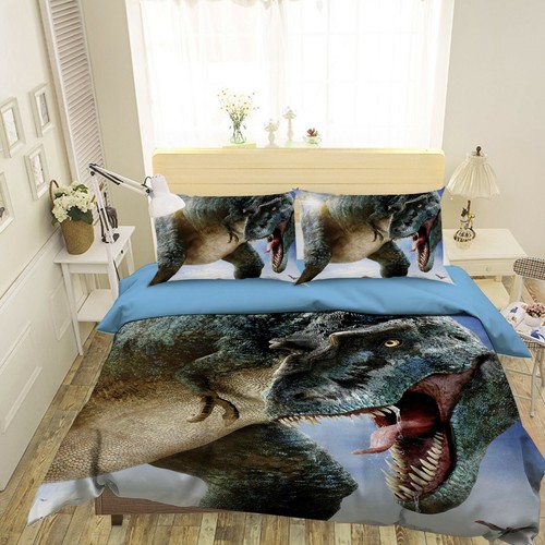 3D Ferocious Dinosaur ZHUA1659 Bed Pillowcases Quilt Duvet Cover Set ...