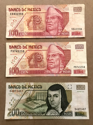 Mexico small lot of early 2000s notes - 100, 200 pesos, circulated | eBay