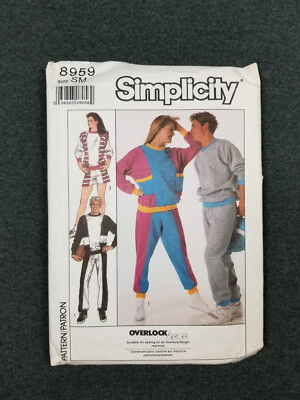 Simplicity Pattern #8959 ~ Unisex Knit Pants Shorts Top Sweater ~ Small ...