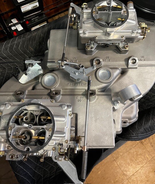 MOPAR "MAX WEDGE" INTAKE MANIFOLD / 2402726-1M - COMPLETE w/CARBS & AIR ...