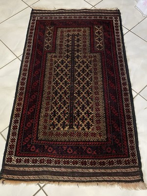 VTG Afghan Wool Prayer Rug Dark Red Middle Eastern Tribal 34”x60” | eBay