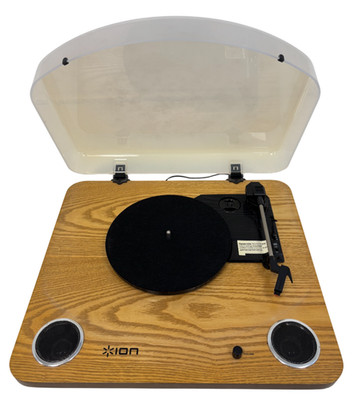 ION Max LP Wood Vinyl Record Player Turntable Built-in Speakers USB ...