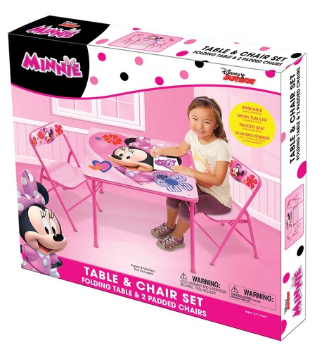 Minnie Mouse Activity Table Set with 2 Chairs for Girls Ages 3-7 Years ...