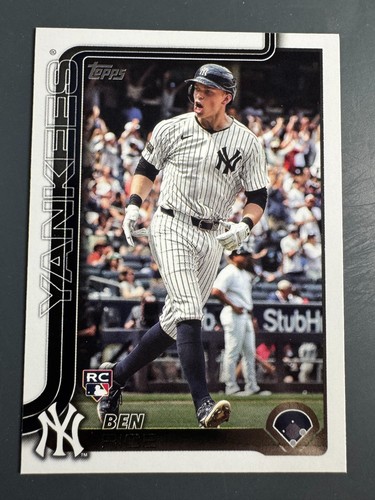 Ben Rice Rookie Card 2025 Topps Series 1 #337 (RC) New York Yankees ...