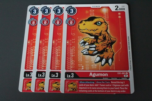 Digimon TCG (2020) - EX1-001 - 4x Agumon - Red - Uncommon | eBay UK