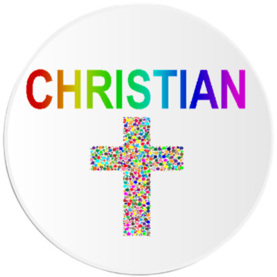 Rainbow Christian Cross - 10 Pack Circle Stickers 3 Inch - LGBT Pride ...