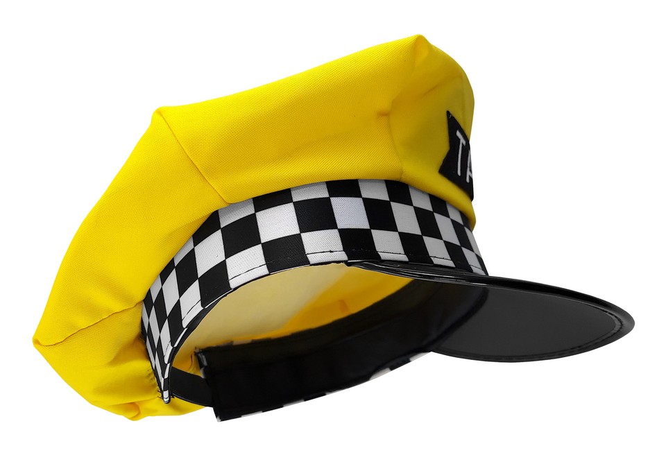 Adjustable Yellow Taxi Driver Hat Classic Halloween Cosplay Costume ...