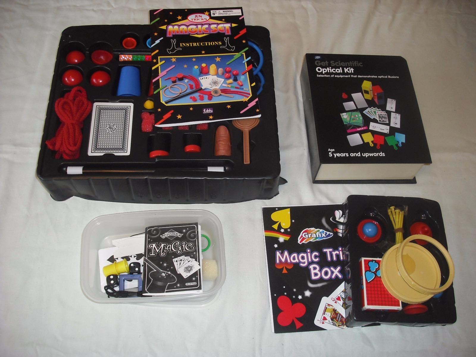 Large bundle of children's magic sets x 4 grafix boots loads of tricks ...