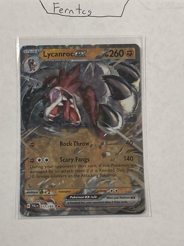 Pokemon Lycanroc ex 117/193 Double Rare NM Paldea Evolved Ships Same ...