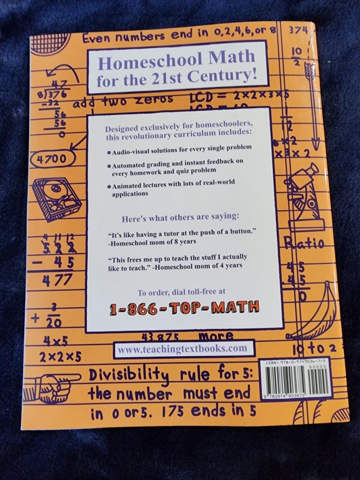 Teaching Textbooks Math 7 Answer Booklet - 7th Grade - Teacher Key | eBay