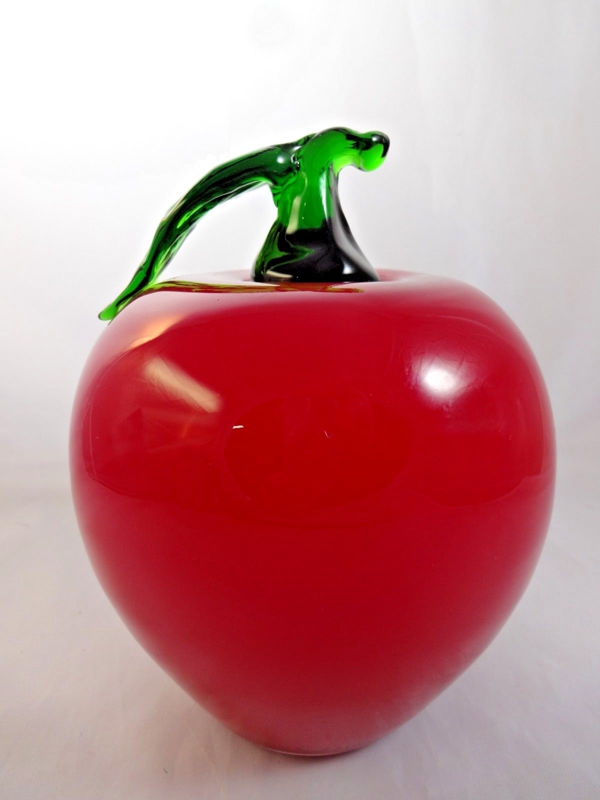 Vintage Red Apple Figurine Hand Blown Collectible Art Glass Decorative ...