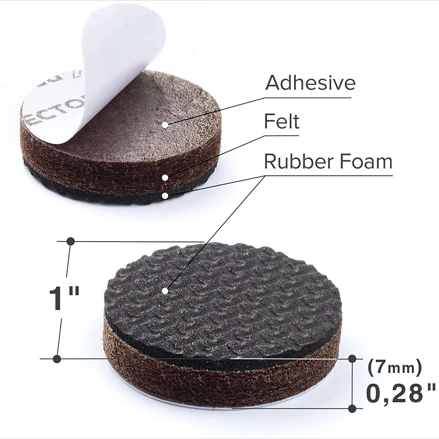 Anti-Slip Rubber Pads For Furniture Thick Pad Foot Stops Slide No glue ...