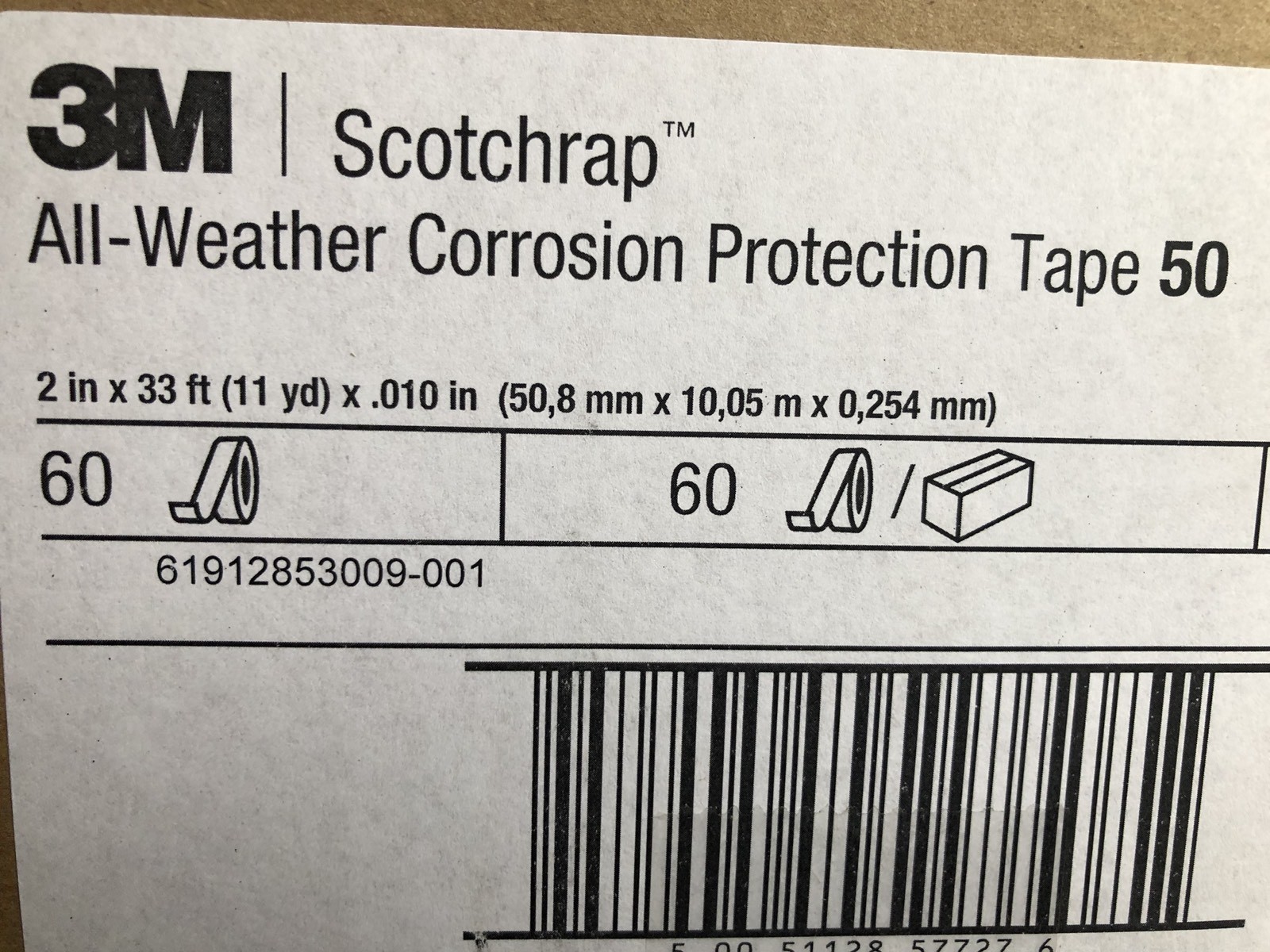 3M Scotchrap All Weather Corrosion Protection Tape 50 2” x 33’ Roll | eBay