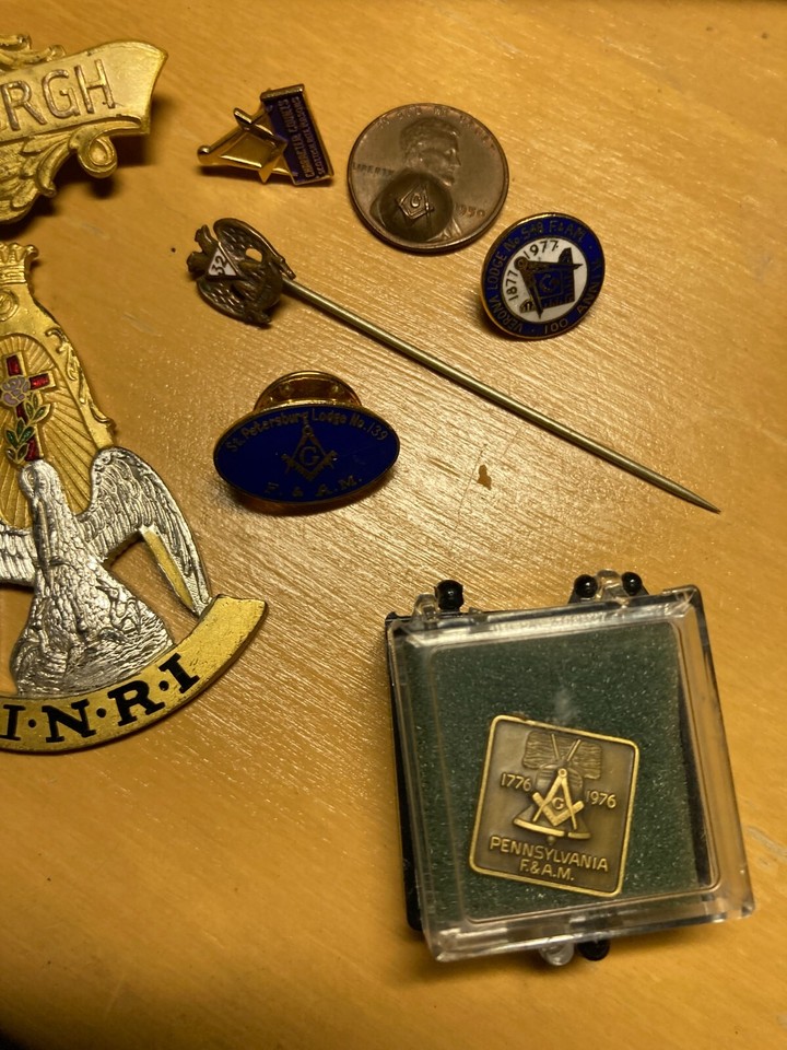 Great Vintage Masonic Trowel, Pins, Medals, etc.. Pittsburgh PA | eBay
