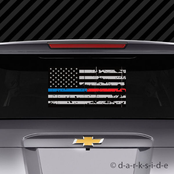 Large Subdued American Flag Decal US Flag Subdued Grey Decal | HDG