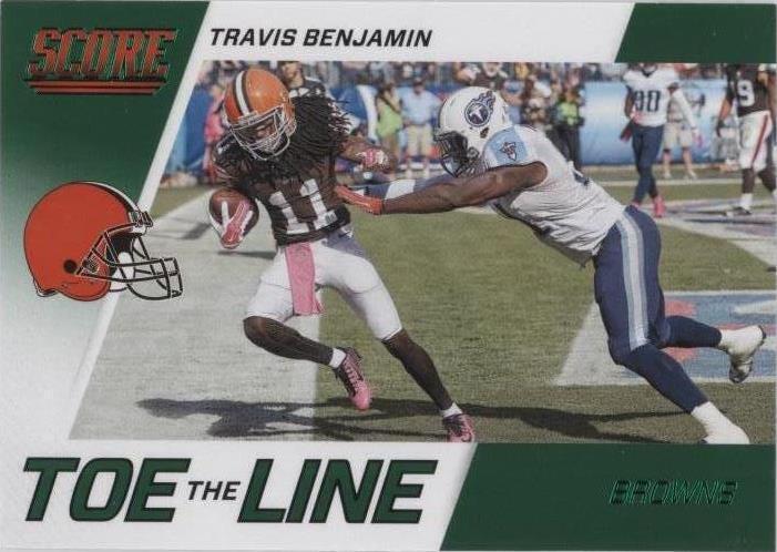 2016 Score - Toe the Line Travis Benjamin #13 Green for sale online | eBay