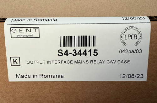 £60 + vat uk - Gent Vigilon S4-34415 Mains Switching Relay Interface C ...