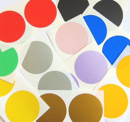 50mm (2 Inch) Round Circular Coloured Sticky Labels, Dot Stickers Mixed ...