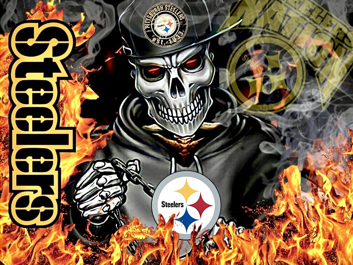Flaming Steelers Logo Sports Events