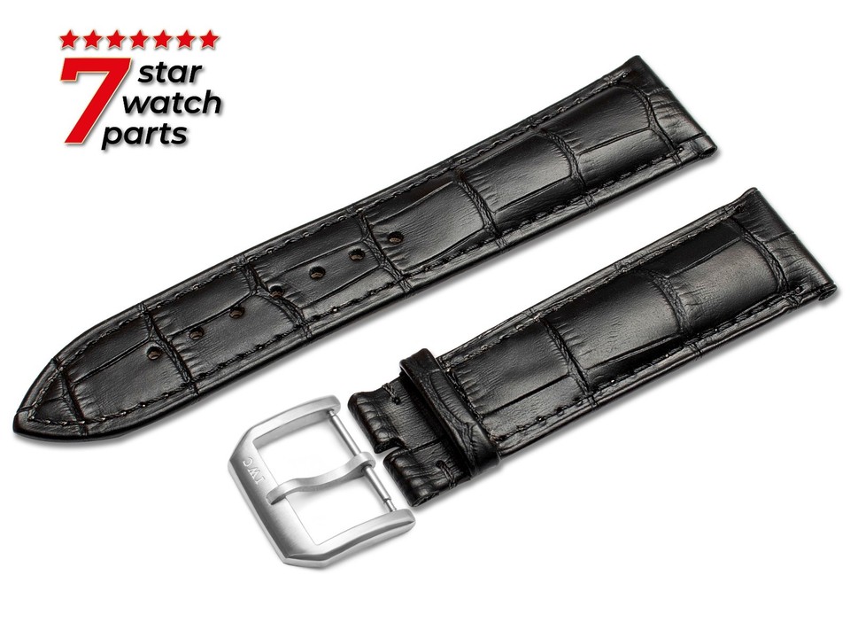 For IWC Watch BLACK Leather Strap Band Buckle Clasp Pins 18-24mm | eBay
