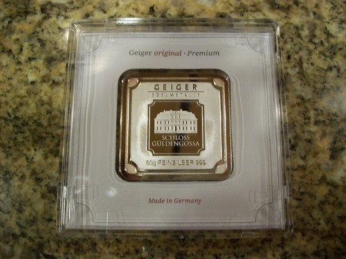 50 GRAM GEIGER 999 FINE SILVER BAR / SECURITY LINE SERIES / #BV501665 ...