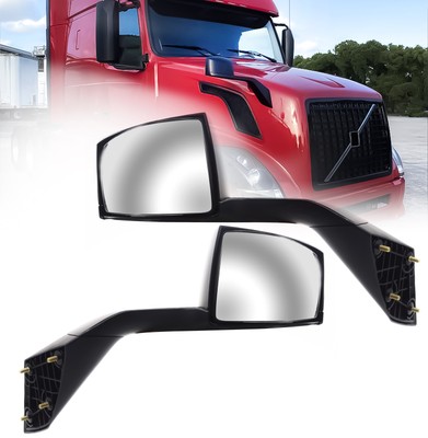 Volvo VNL Black Hood Mirror PAIR Left Right Side 2004 - 2017 (Replaces ...