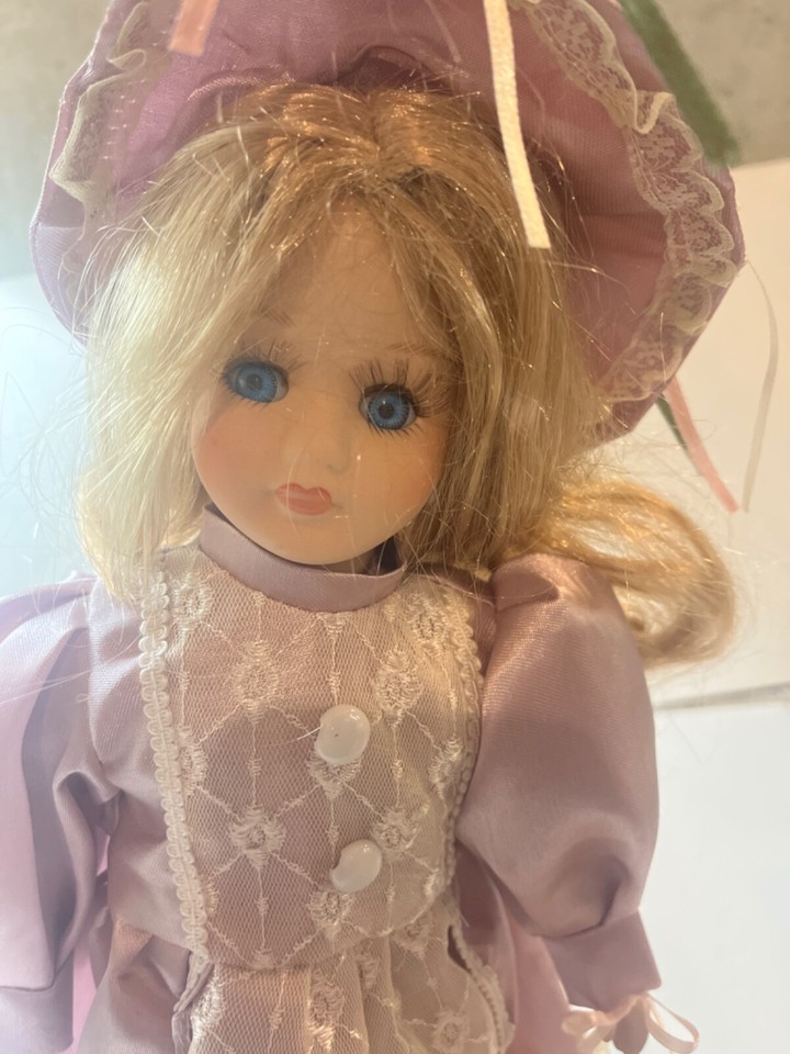 Victorian J. Misa Collection Porcelain Doll in Purple and Lace | eBay