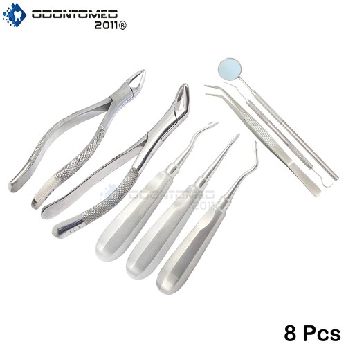 8 PCS BASIC DENTAL SURGERY EXTRACTING EXTRACTION FORCEPS ELEVATORS SET DN-393 | eBay