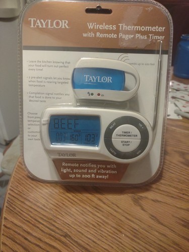 Taylor 1479-21 Programmable Food Thermometer with Wireless Remote New ...