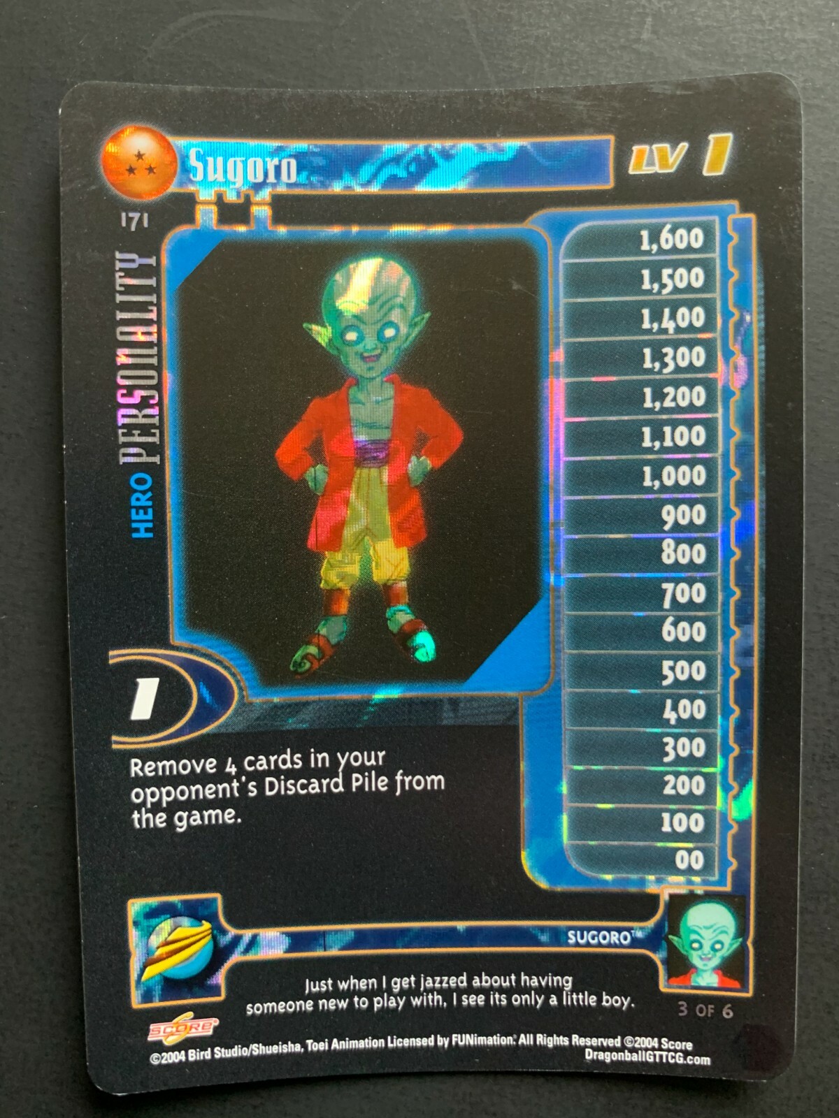 Sugoro (Level 1) #171 | Unlimited Alt Foil | DBZ DBGT Dragon Ball Z GT ...