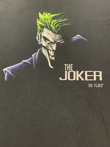 Six Flags Batman The Joker Graphic T Shirt XL Black | eBay