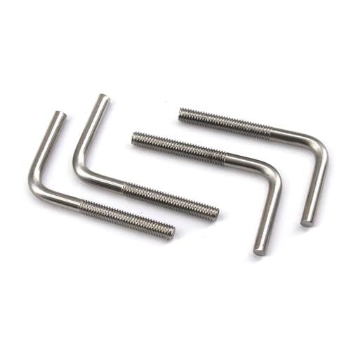 20 Pieces M5x100mm L Shape Foundation Bolts 304 Stainless Steel Right ...