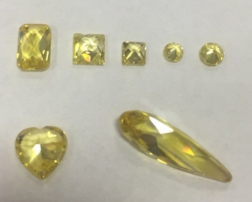 Cubic Zirconia Loose Stone YELLOW GOLD diff shape crystal gem x1 -x 10 ...