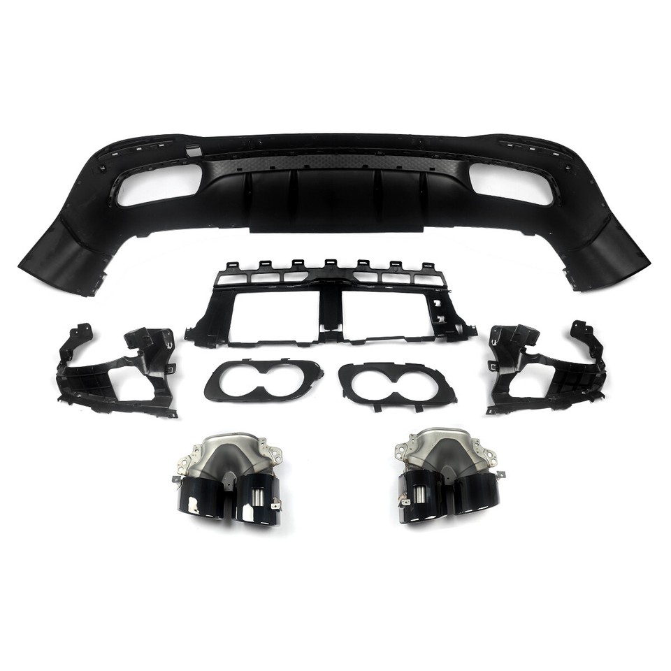 GLE53 Style Rear Diffuser Quad Tailpipe Fit For Benz W167 GLE Line 2020 ...