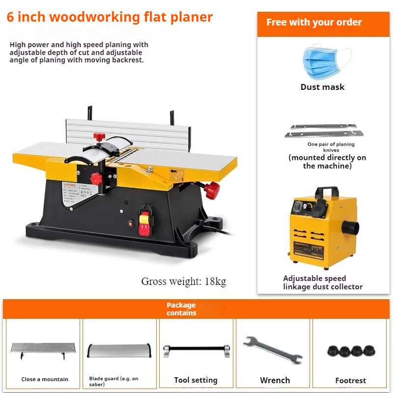 Multifunctional Flat Planer Woodworking Electric Planer Benchtop Power ...