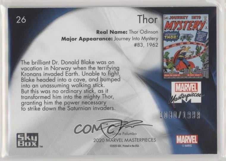 2020 Upper Deck Marvel Masterpieces Level 1 1080/1999 Thor #26 0p3 | eBay