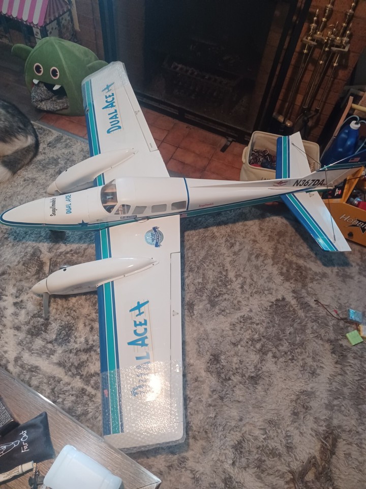 Seagull Dual Nitro Engine Rc Airplane 70" X 64" Evolution .46 Twin ...