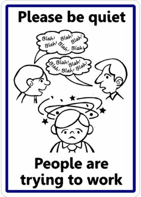 PLEASE BE QUIET PEOPLE ARE TRYING TO WORK STAFF METAL PRINTED SIGN ...