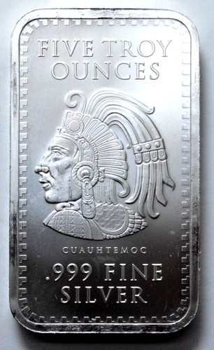 5 Oz 999 Silver Bar Aztec Mayan Calendar Collectible Bar Bullion Rare ...