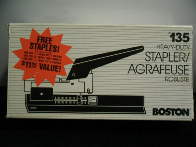 Vtg Boston No 135 Heavy Duty Stapler 100 Pages 3 Staple Sizes 73135 for ...