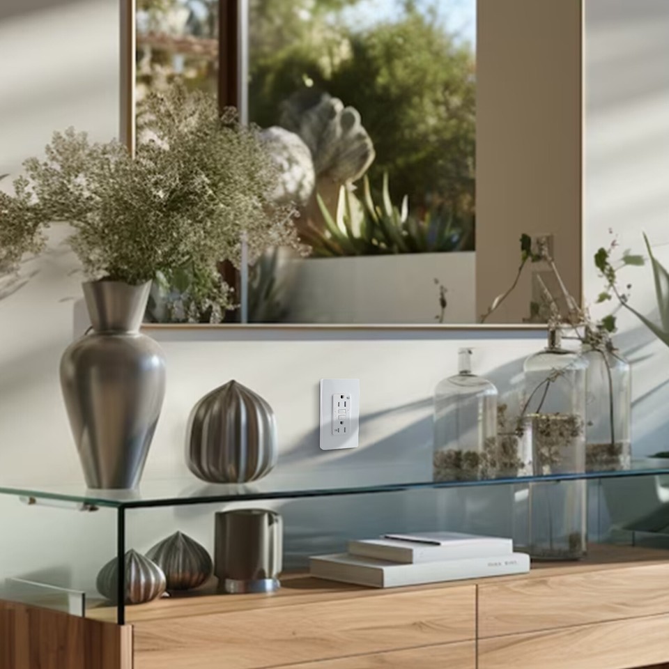 3× Slim 15AMP GFCI Outlet Receptacle Tamper Resistant-ETL Listed White ...